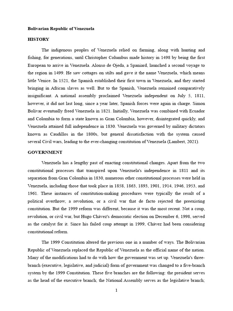 Venezuela | PDF | Venezuela | Government
