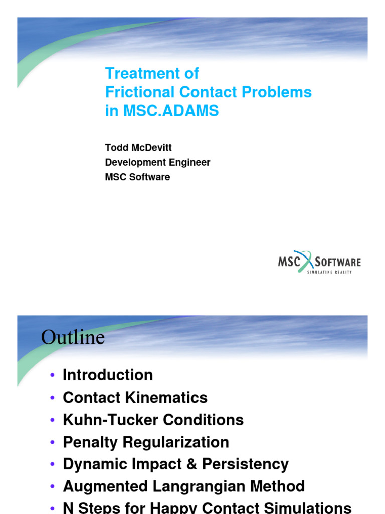 上課講義 (04) - Treatment of Frictional Contact Problems in MSC.adamS | PDF ... 上課講義 (04) - Treatment of Frictional Contact Problems in MSC.adamS | PDF ...