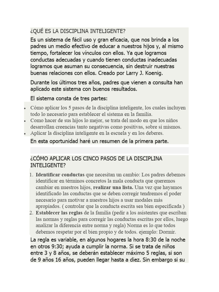 Guía de Disciplina Inteligente para Padres | PDF | Disciplinas