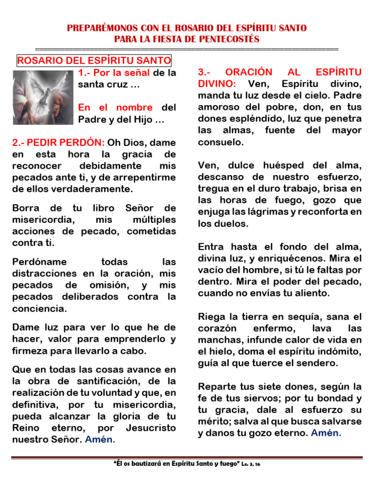 Rosario Del Espíritu Santo 0 Pdf Espíritu Santo Pecado