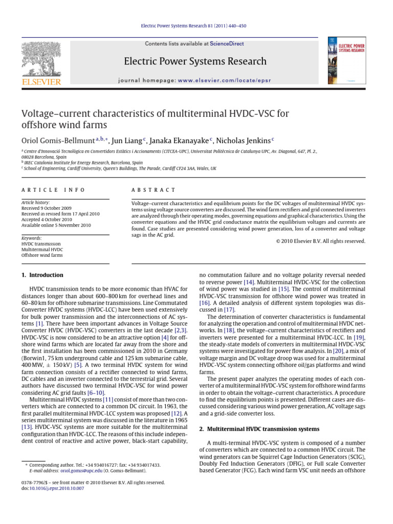 Voltage-Current Characteristics of Multiterminal HVDC-VSC For | PDF | High Voltage Direct ...