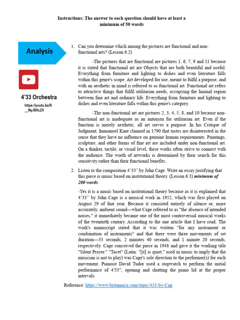 GEAP - Module 6 Assessment | PDF | Aesthetics | Liberal Arts Education