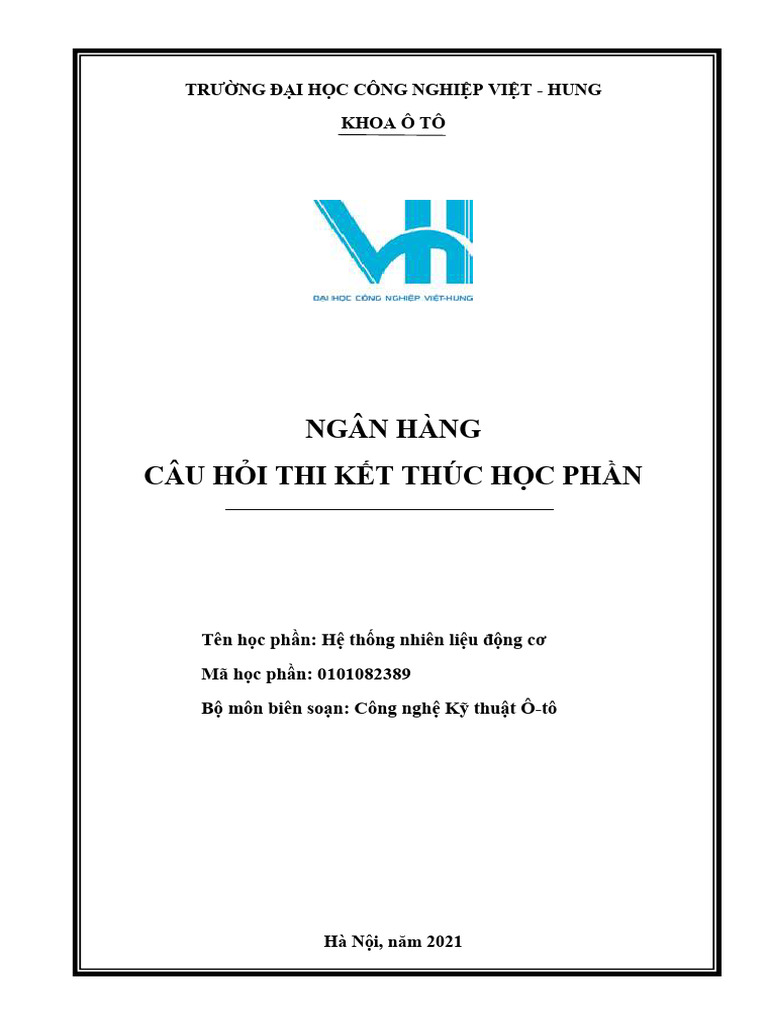 NHCH - bm.Ttkt.01.05 NHCH (Ngan Hang Cau Hoi Thi KTHP) | PDF