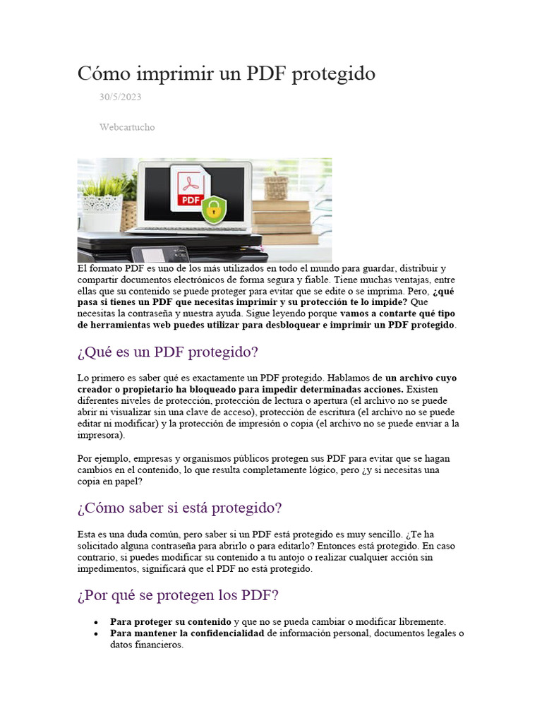 Cómo imprimir PDFs protegidos fácilmente | PDF | Archivo de computadora | Contraseña