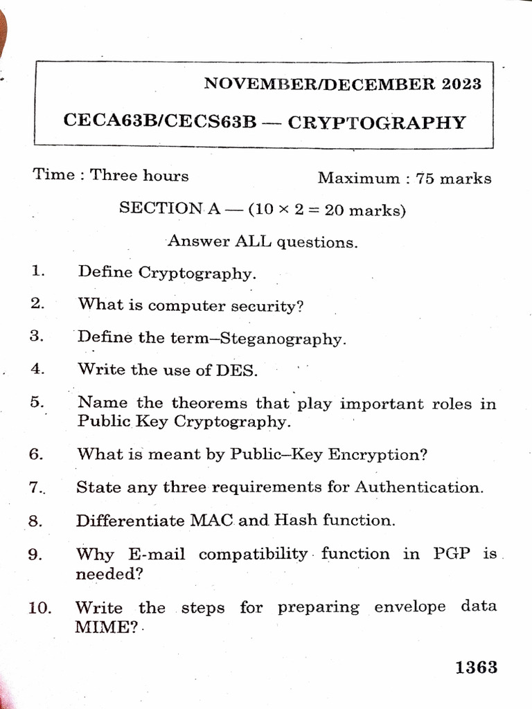 Cryptography 2023 | PDF | Cryptography | Public Key Cryptography