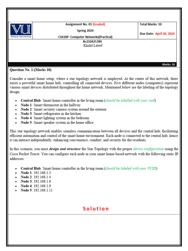 Cs610p Assignment 1 2024 Pdf