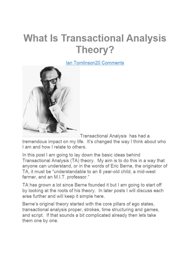 What Is Transactional Analysis Theory Download Free Pdf