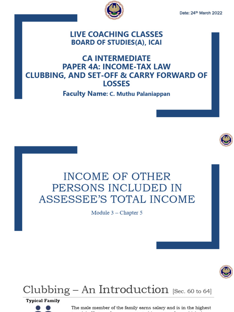C Muthu Palaniappan Clubbing and Set-Off - Updated 1649672647 | PDF | Capital Gains Tax | Income