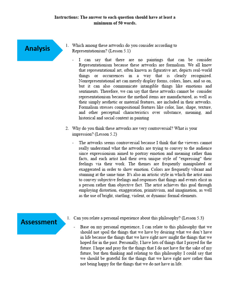 GEAP - Module 5 Assessment | PDF | Composition (Visual Arts) | Paintings