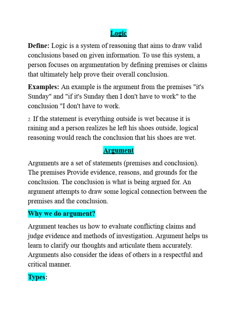 Logic Notes | PDF | Argument | Logic
