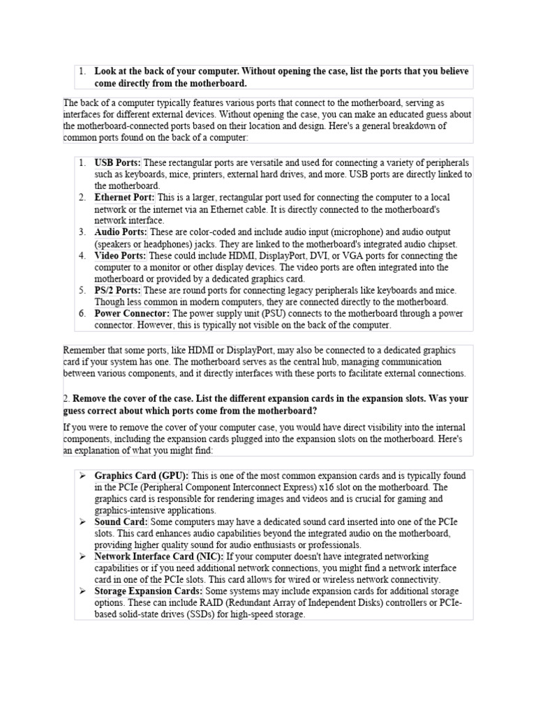 Ict Explanation | PDF | Usb | Hdmi