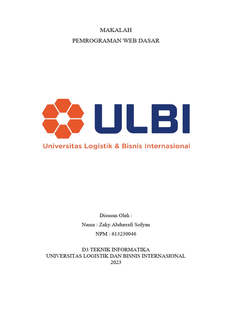 Makalah Pemrograman Web Dasar | PDF