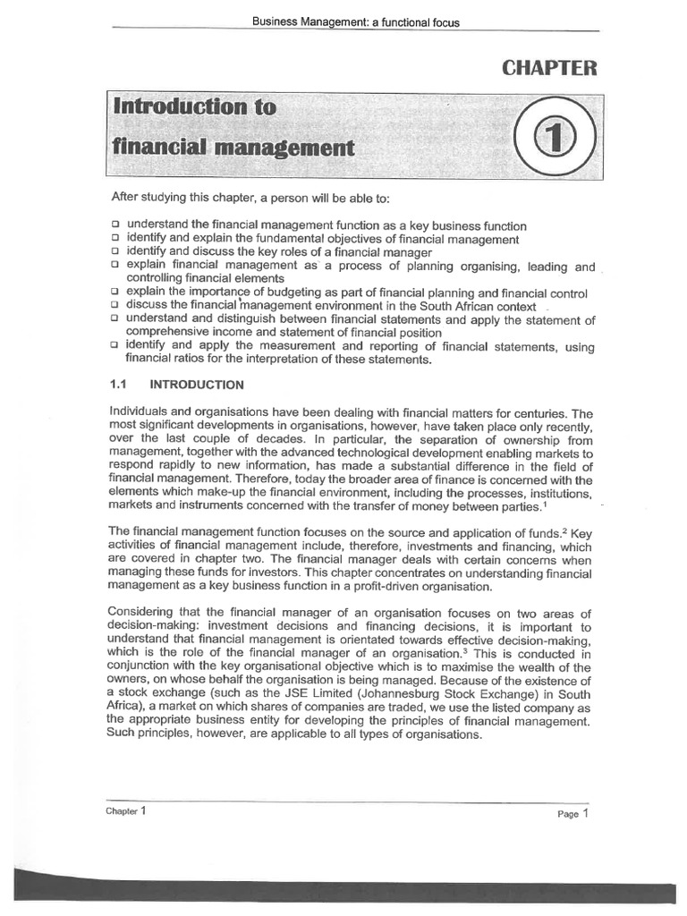 Chapter 1 Introduction To Financial Management | PDF