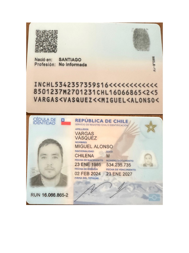 Cedula Miguel Alonso Vargas Vasquez Sostenedor | PDF