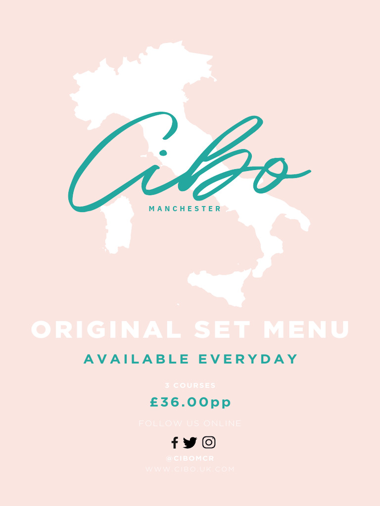 Orginal Set Menu | PDF | Mozzarella | Pesto