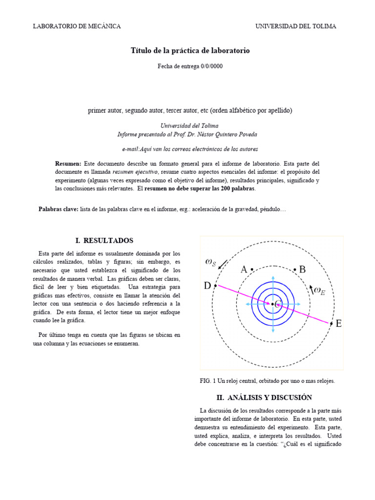 Plantilla Informe Lab Mecanica | PDF | Método científico | Science