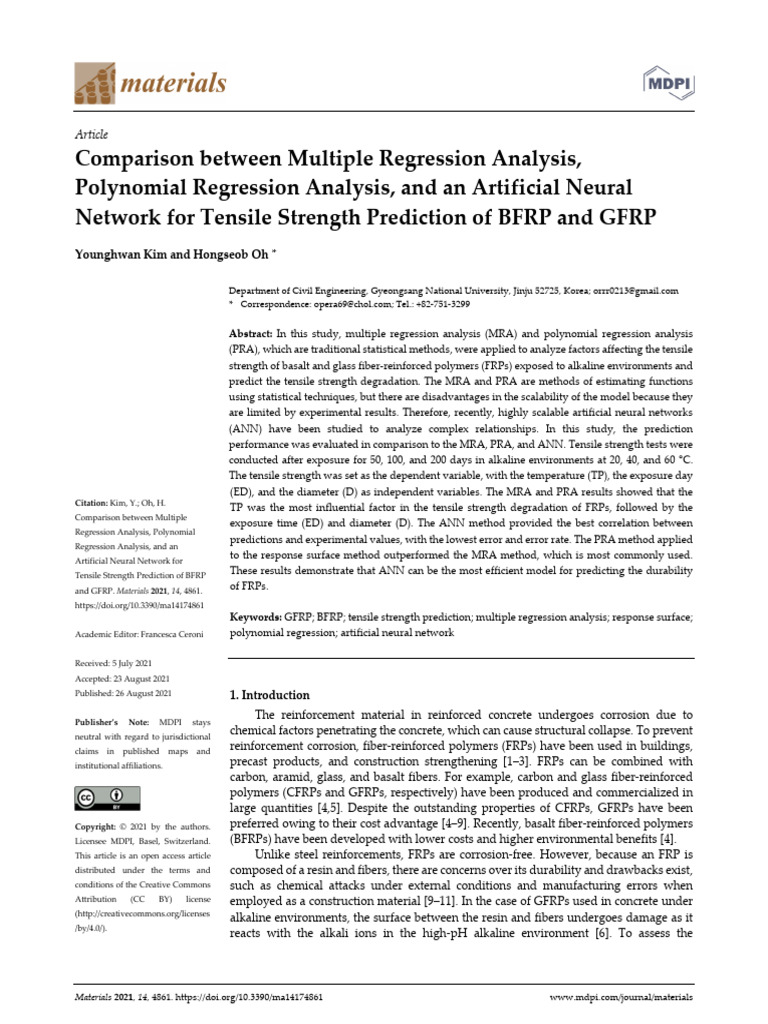 Materials 14 04861 | PDF | Artificial Neural Network | Linear Regression
