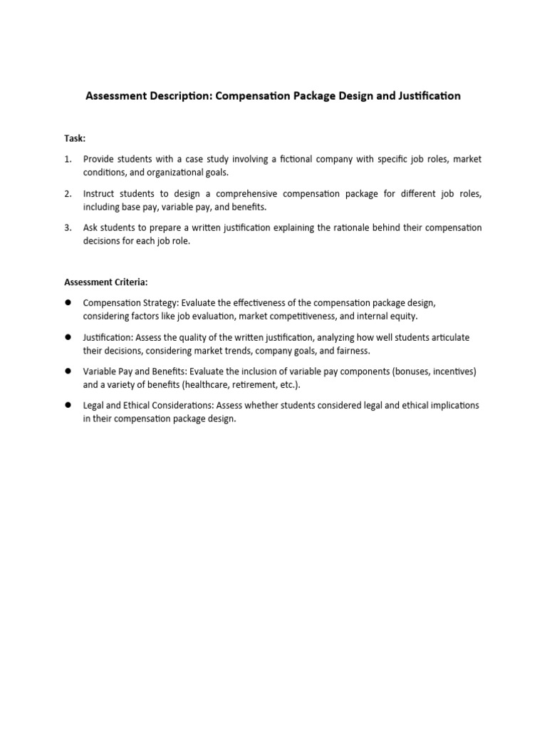 2023-Module 6-Compensation Package Design and Justification Assessment ...