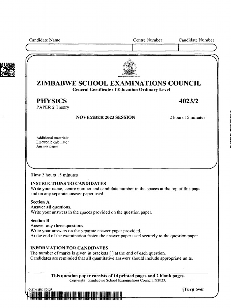 O Level Phy P2 N2023 | PDF