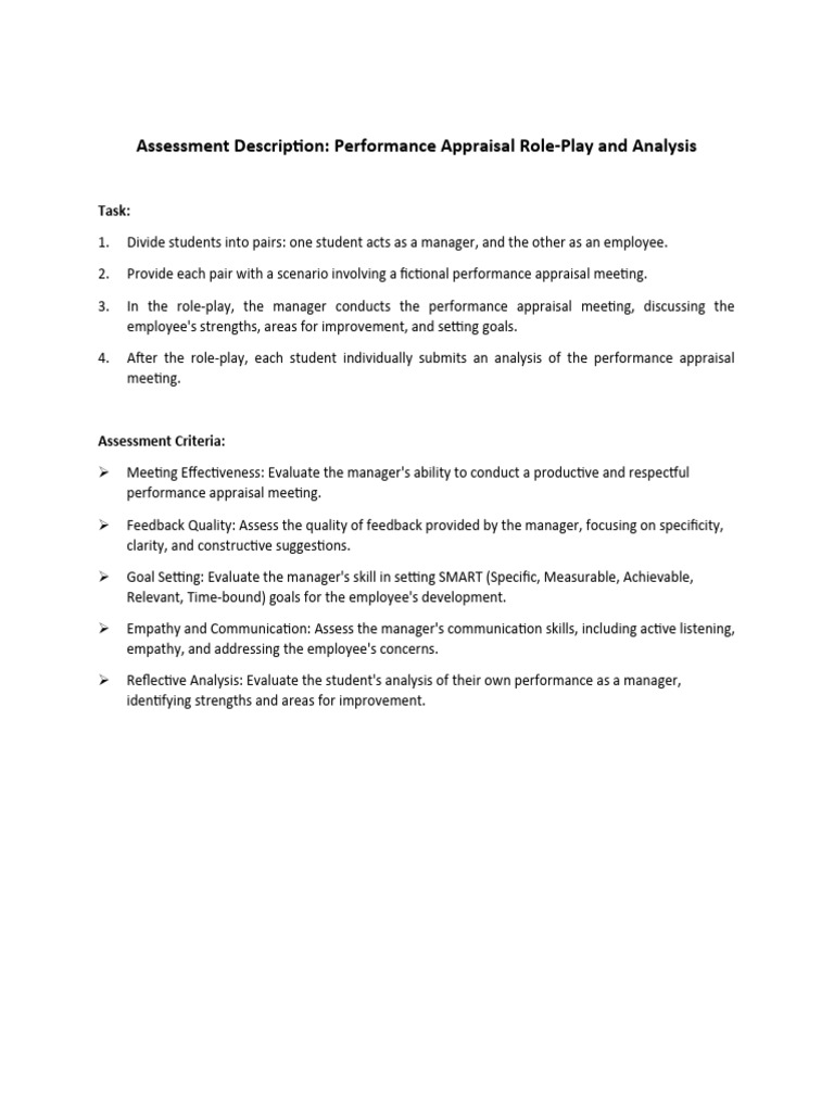 2023-Module 5-Performance Appraisal Role-Play and Analysis Assessment | PDF | Performance ...