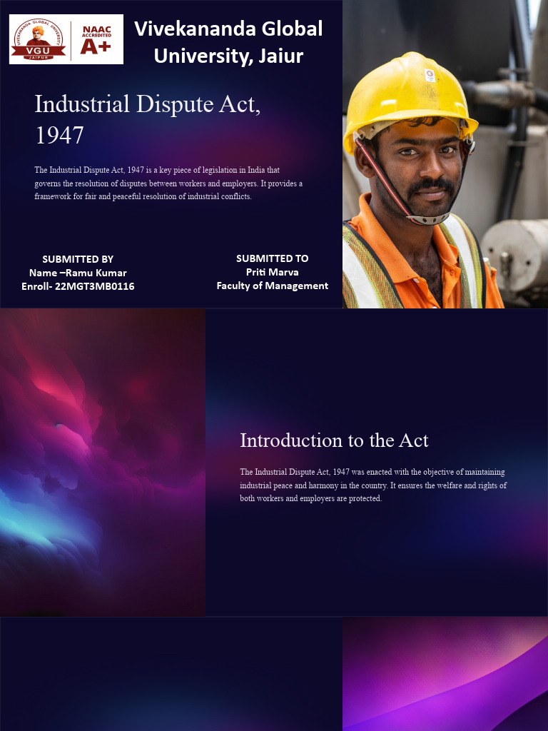Industrial Dispute Act 1947 | PDF | Employment | Strike Action