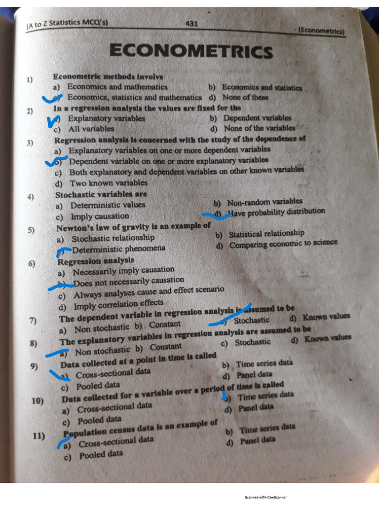 Econometrics Mcqs Sir Farrukh Shahzad Pdf