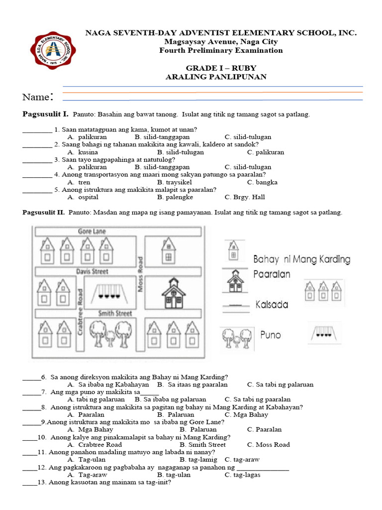 4th Prelim Grade 1 Day 2 | PDF