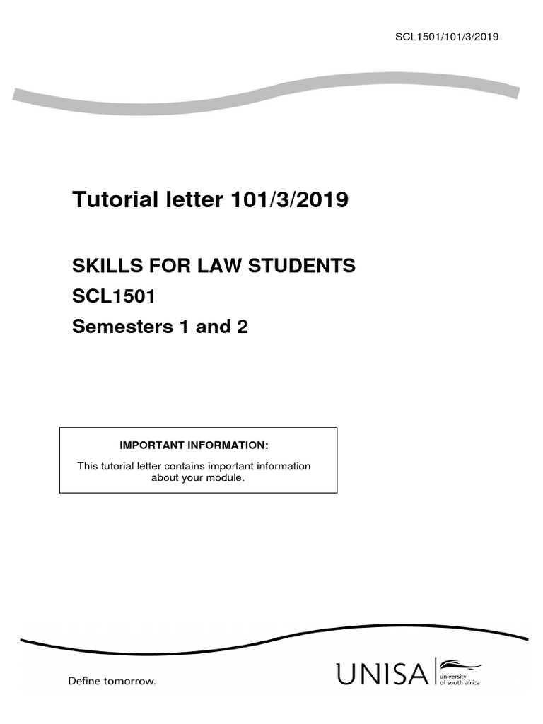 Tutorial Letter 101 For SCL | PDF | Knowledge | Theory