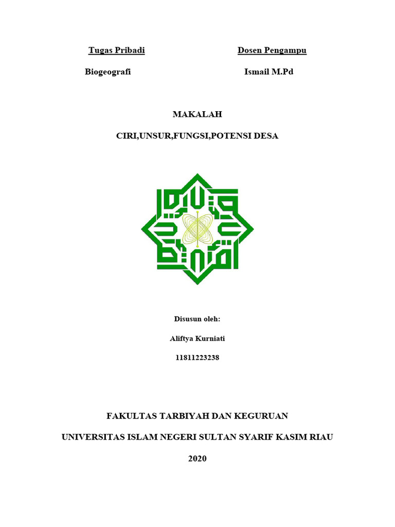 Ciri, Unsur, Fungsi, Potensi Desa | PDF