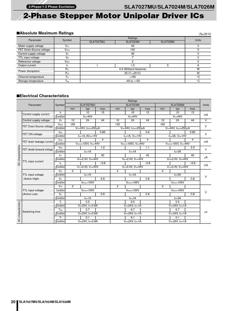 2-Phase Stepper Motor Driver IC Specs | PDF | Inductor | Electrical ...