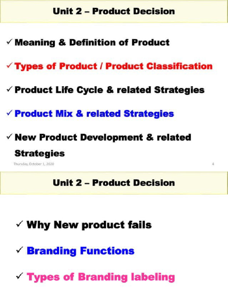 Unit II (Product Decision) | PDF