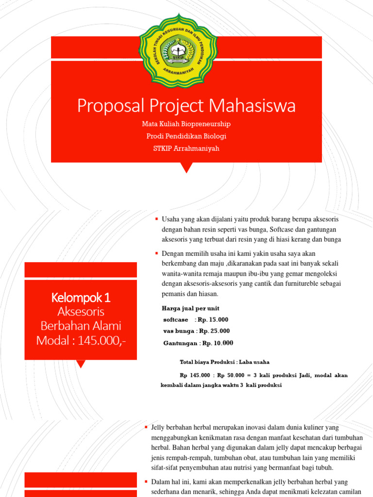 Proposal Project Mahasiswa | PDF