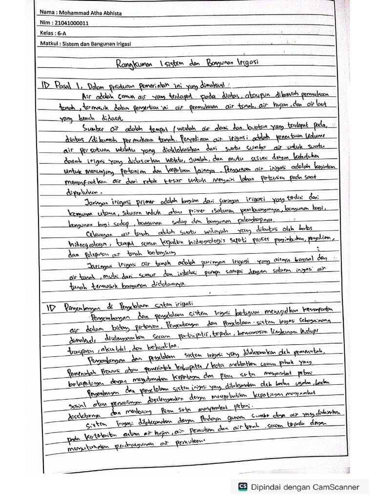 Mohammad Atha Abhista - Tugas1 Irigasi | PDF