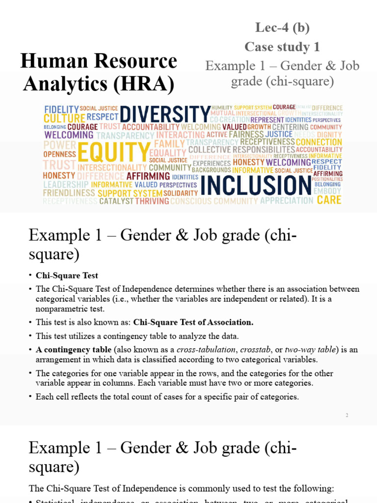 Lec 4 (B) HRA Case Study 1 | PDF | Chi Squared Test | Categorical Variable