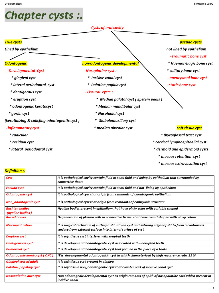Cysts | PDF | Epithelium | Connective Tissue