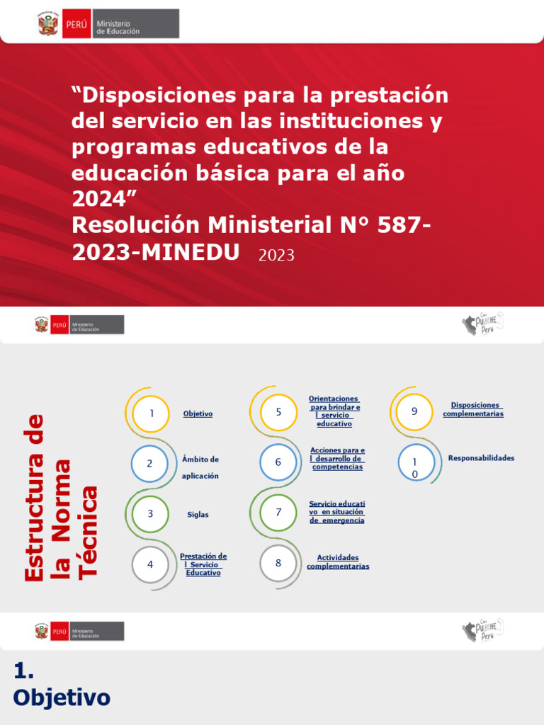 PPT Resolución Ministerial #587-2023-MINEDU | PDF | Evaluación | Aprendizaje