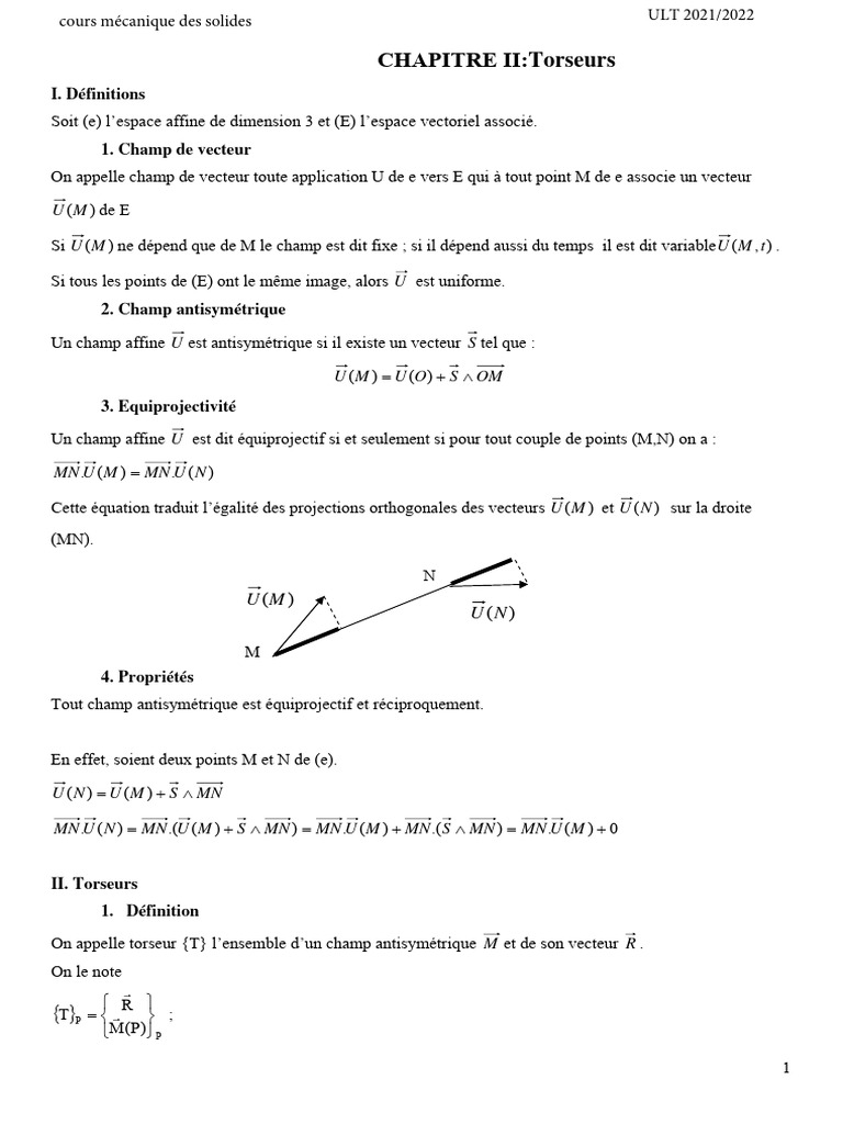 Chapitre 2 Cours Mécanique Des Solides Ult | PDF | Algèbre générale ...