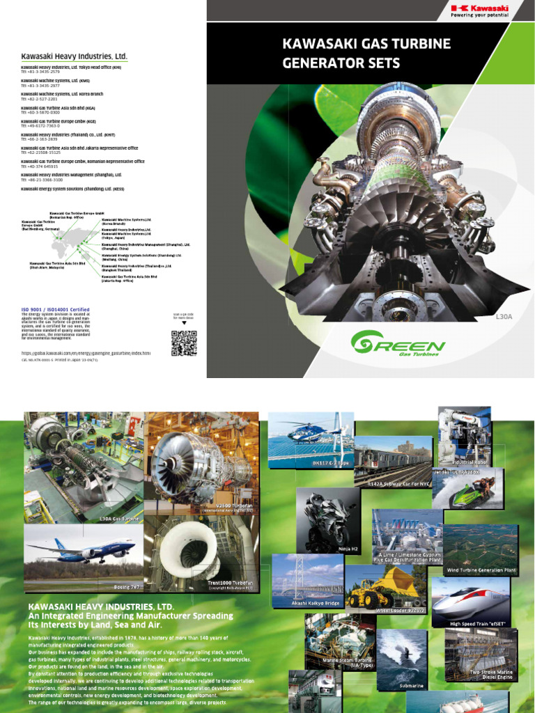 Kawasaki Green Gas Turbines Overview | PDF | Gas Turbine | Cogeneration