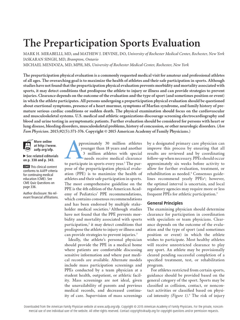 26 AAFP Pre Participation Sports Evaluation 2015 | PDF | Heart ...
