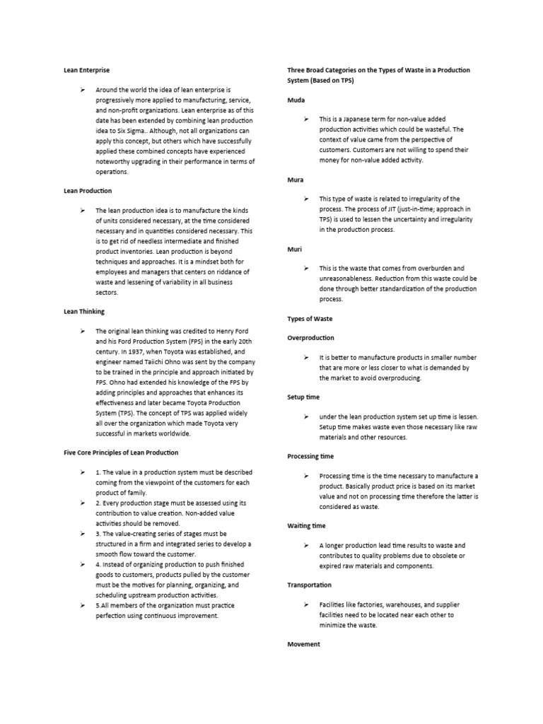 Lean Enterprise | PDF | Lean Manufacturing | Supply Chain