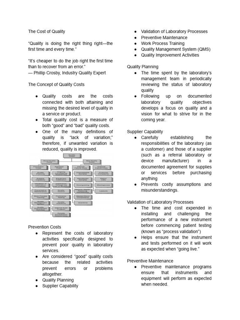 Understanding Quality Costs in Labs | PDF | Audit | Laboratories
