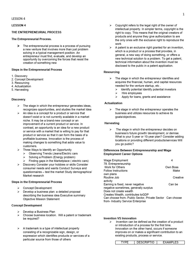 LESSON 4 Entrep Mind | PDF | Entrepreneurship | Business