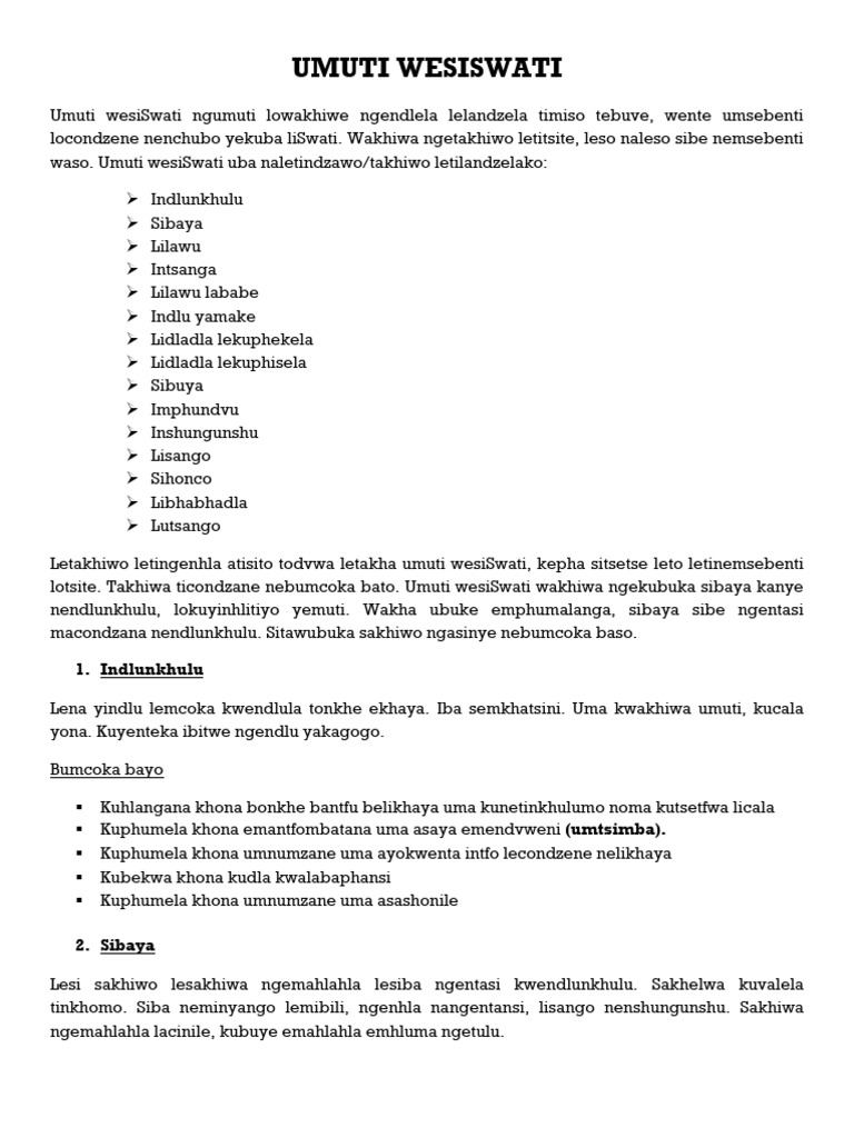 Umuti We Siswati | PDF