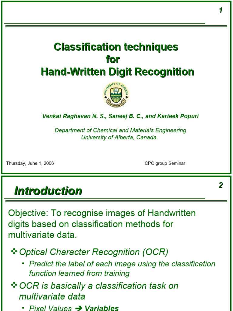 Handwritten Digit Recognition | PDF | Normal Distribution | Principal ...