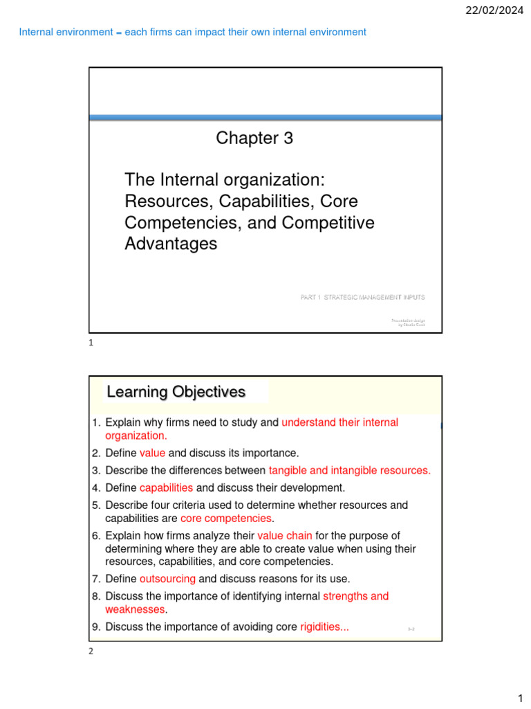 3 The Internal Organization Analysis - PPTX 2 2 | PDF | Value Chain ...