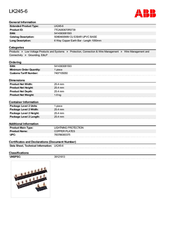 General Information on LK245-6 Product | PDF