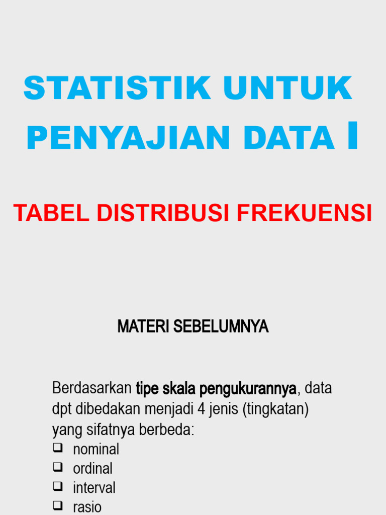 Materi 02 - Distribusi Frekuensi | PDF