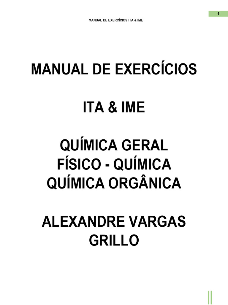 Manual de Exercícios Ita & Ime | PDF | Combustão | Solubilidade