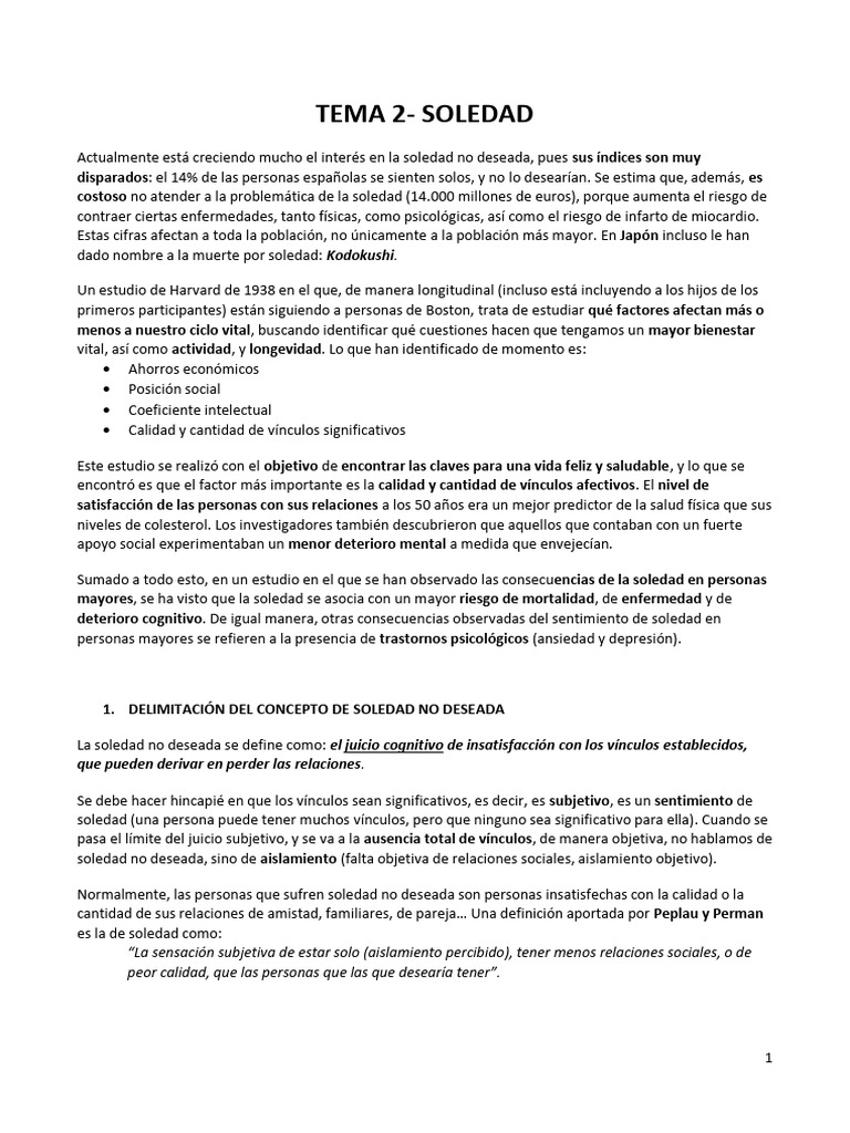 2 Soledad Pdf Soledad Las Emociones