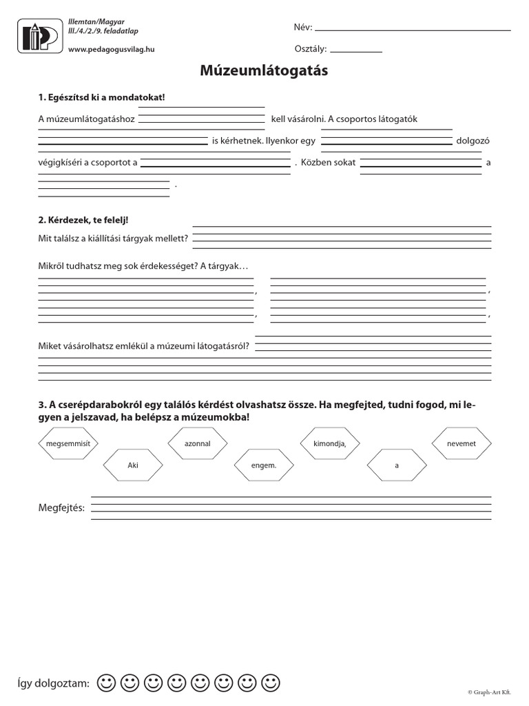 Múzeum-Illem FELADATLAP | PDF